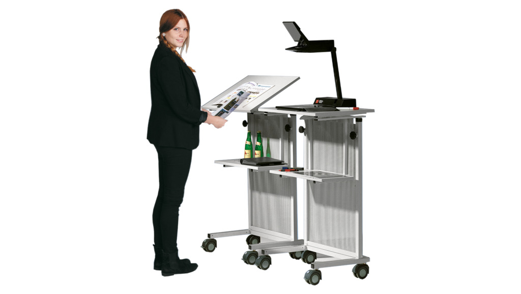 Rednerpult mit Lochblech Frontblende der Serie RP 70 | www.widmann.de